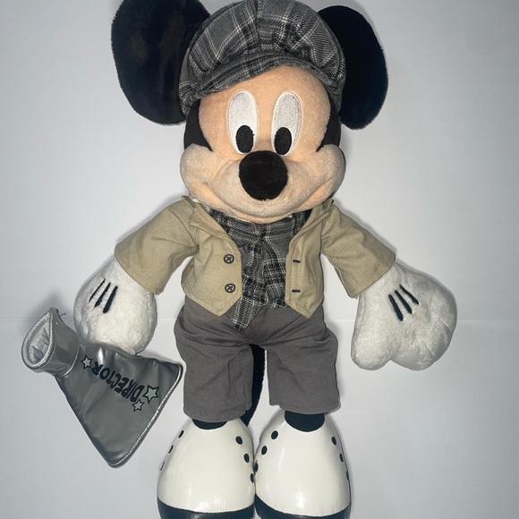 Disney | Toys | Disney Mickey Mouse Director Plush Black Gray White ...